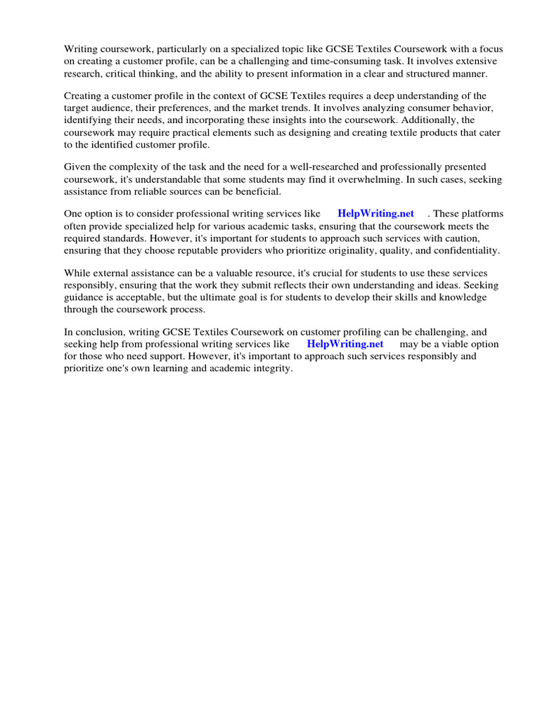 Gcse Textiles Coursework Customer Profile | PDF | Customer | Target ...