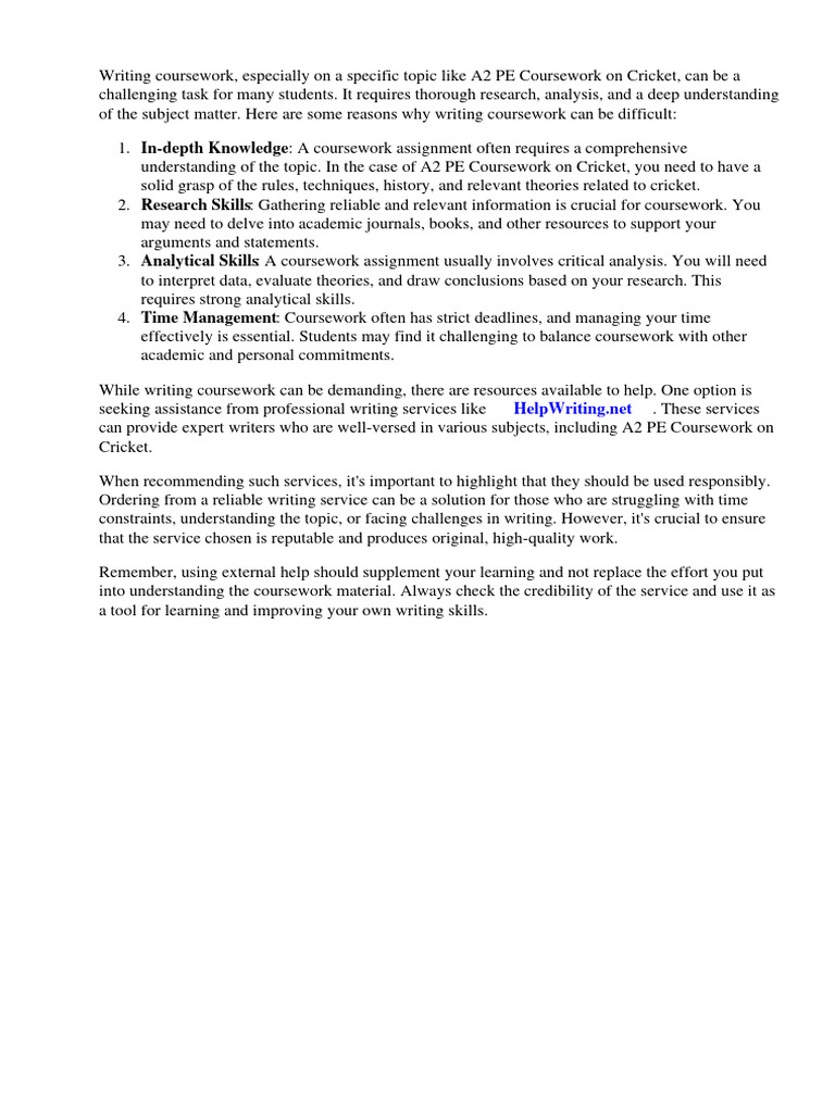 A2 Pe Coursework Cricket | PDF | Skeletal Muscle | Weight Training