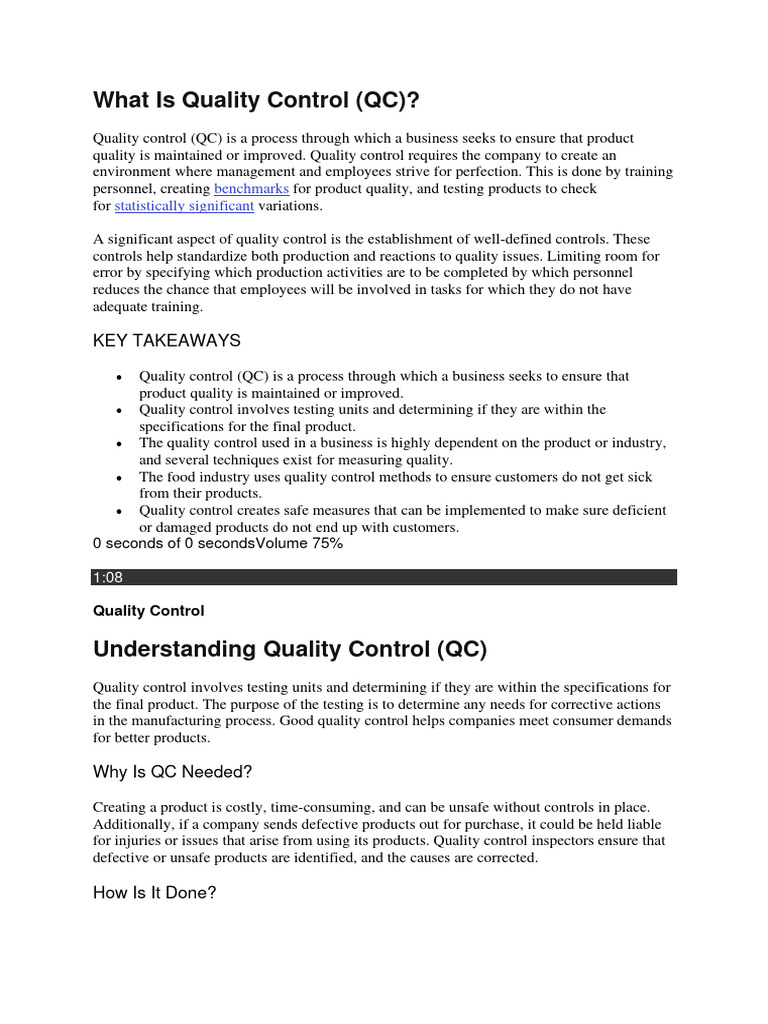 What_Is_Quality_Control | PDF | Quality Assurance | Quality (Business)
