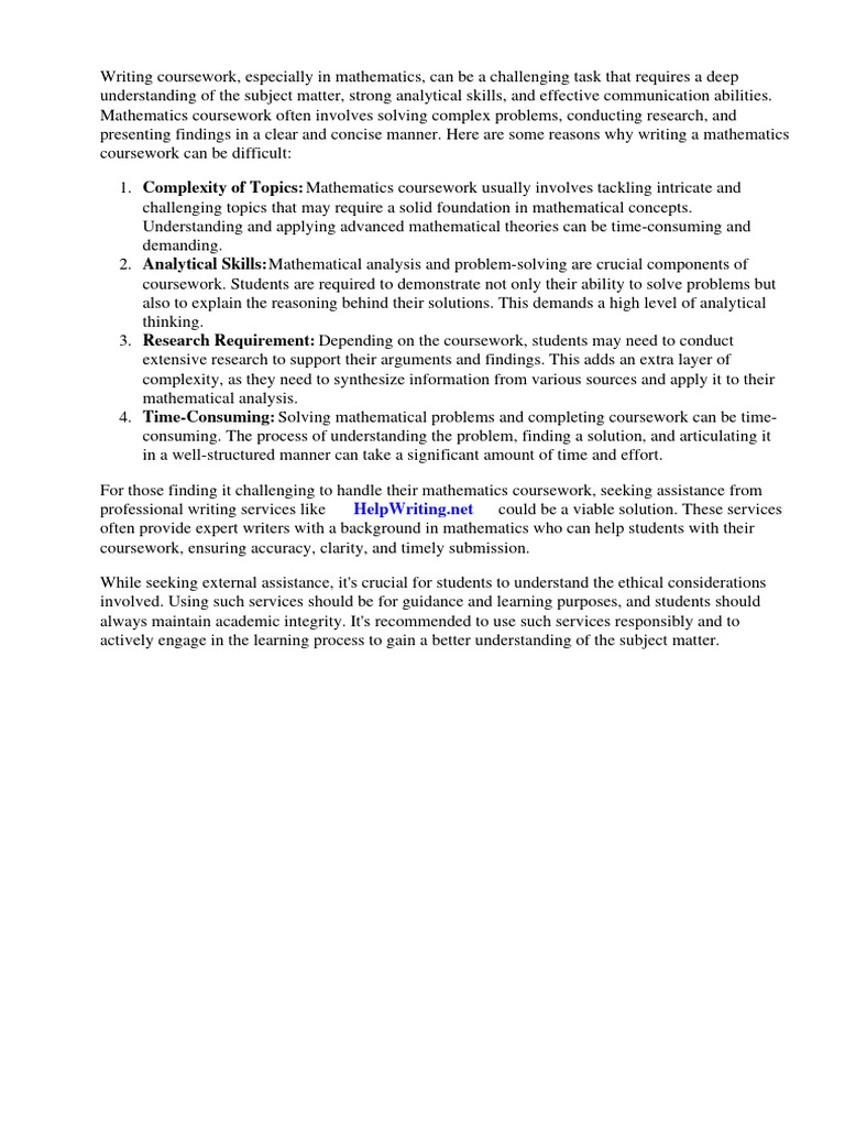 Mathematics T Coursework 2015 | PDF | Mathematics | Methodology