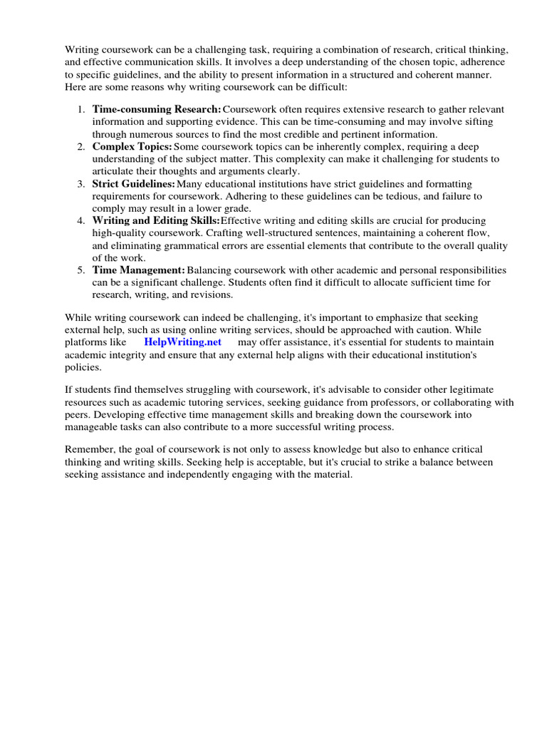 Overcoming Coursework Challenges | PDF | Essays | Thought