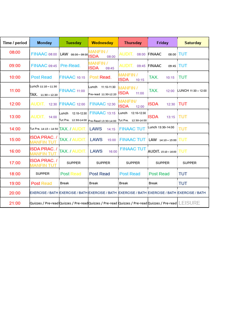 Time Table | PDF
