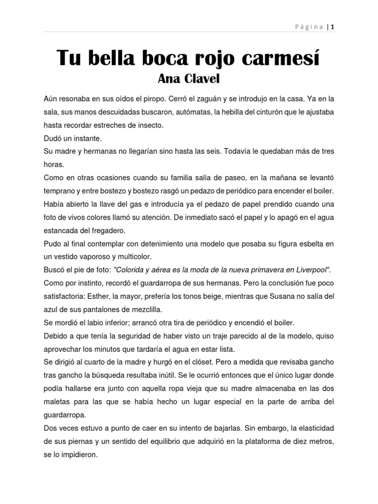 02-Tu Bella Boca Rojo Carmesí (Ana Clavel) | PDF