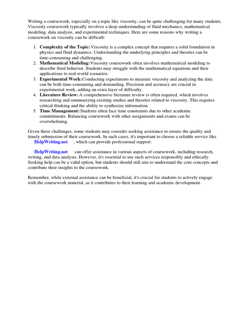Viscosity Coursework Pdf Viscosity Liquids