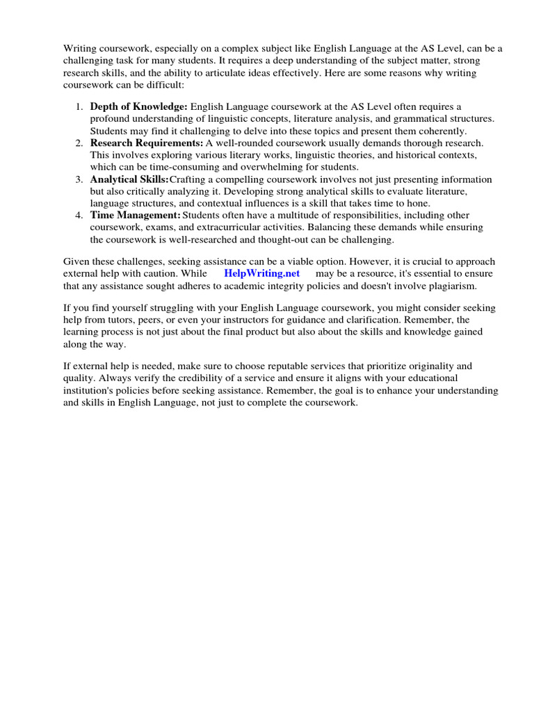 English Language Coursework As Level Pdf Linguistics English Language
