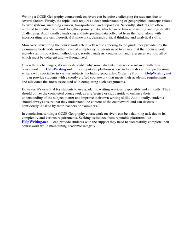 Gcse Geography Coursework Rivers | PDF | River | Erosion