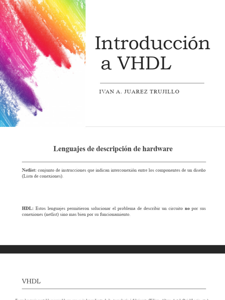 Introducción A VHDL | PDF | Vhdl | Automatización Electrónica de Diseño Introducción A VHDL | PDF | Vhdl | Automatización Electrónica de Diseño