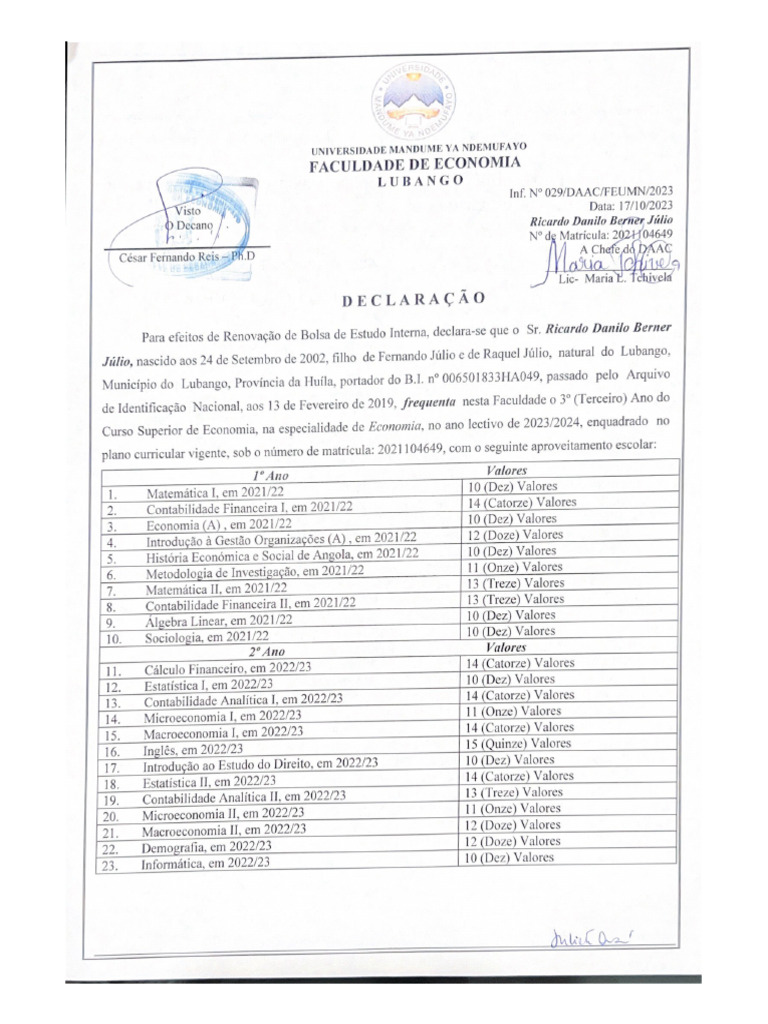 Universidade Mandume Ya Ndemufayo | PDF