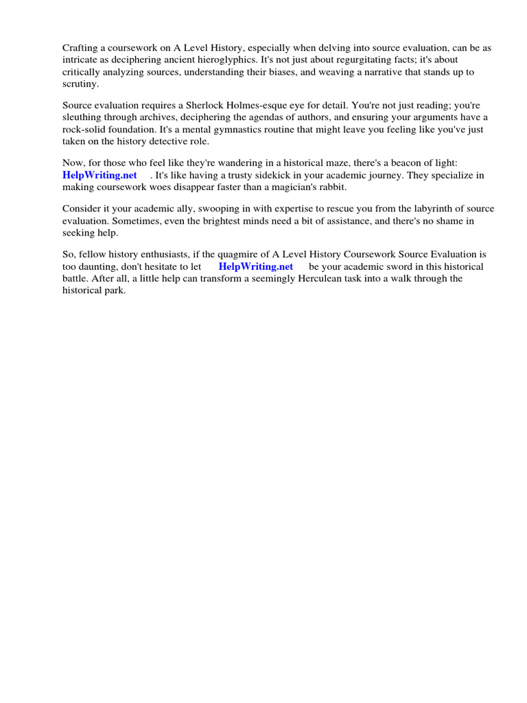 A Level History Coursework Source Evaluation | PDF | Historian | Essays