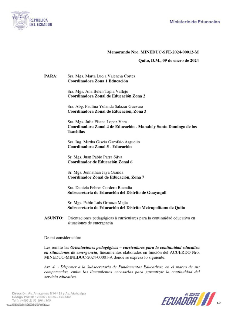 Mineduc Sfe 2024 00012 M | PDF