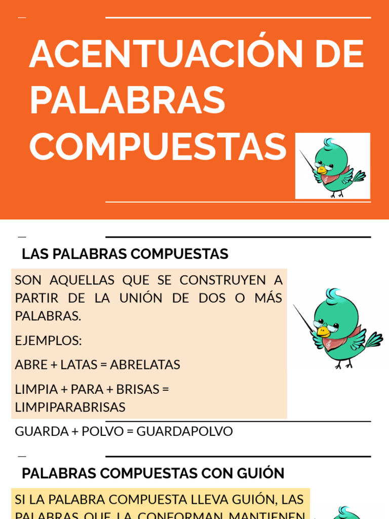 Acentuación de Palabras Compuestas | PDF