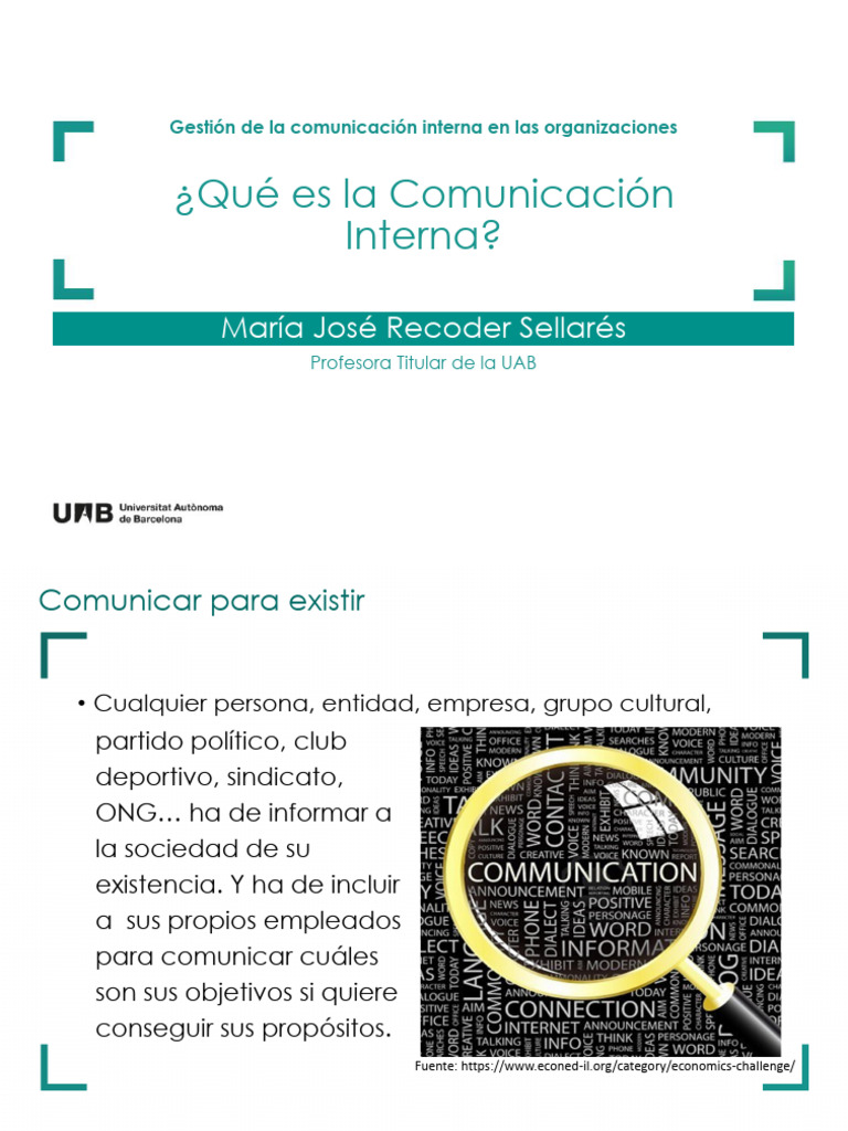 1 - S1V01 - GCI Que Es La Comunicacion Interna | PDF | Comunicación | Economias