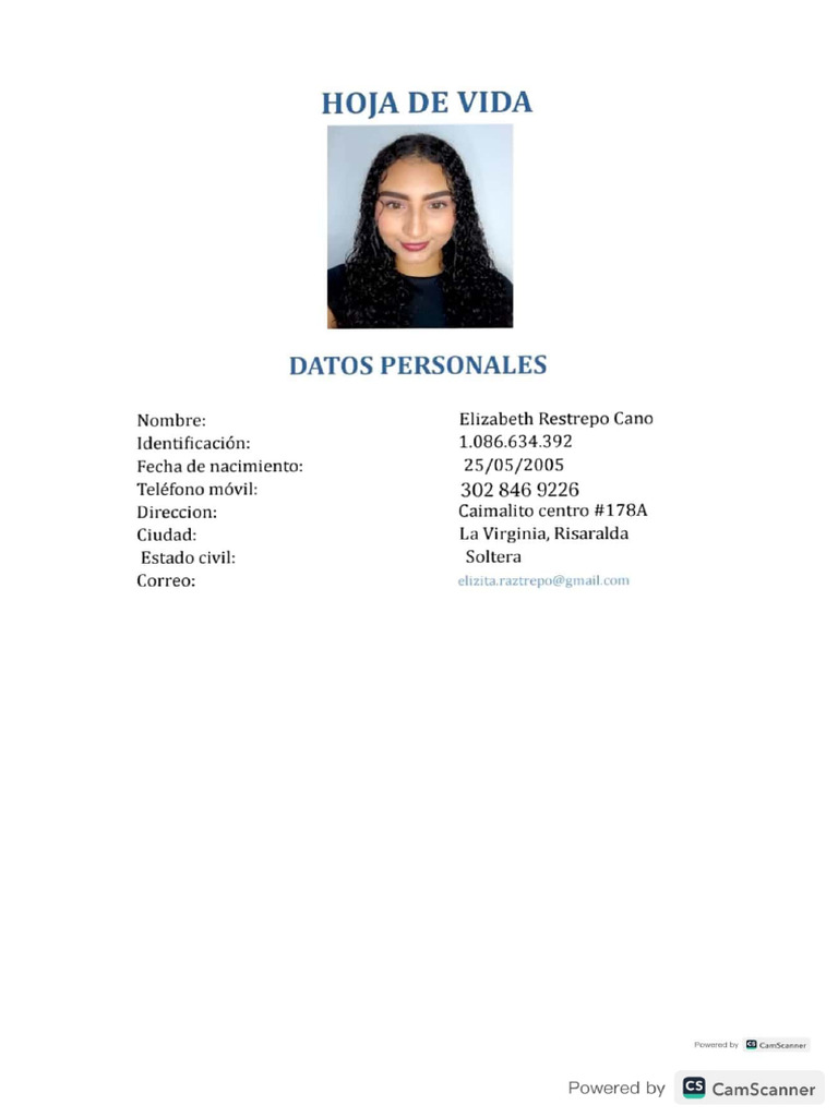 Hoja de Vida Eliza 2024 | PDF
