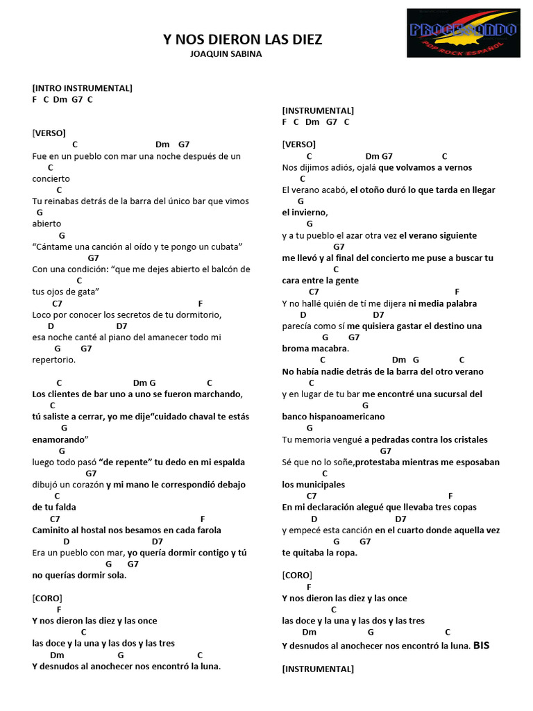 2 Y Nos Dieron Las Diez-Joaquin Sabina | PDF
