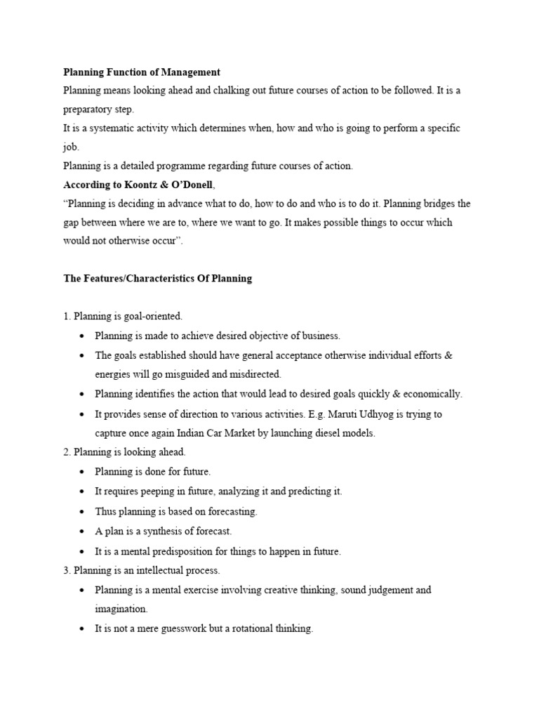 Planning Function | PDF | Goal | Planning