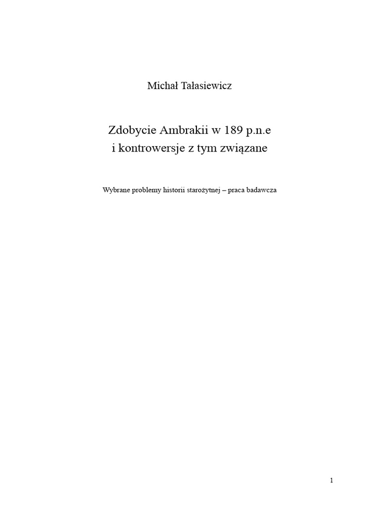 Ambracia Case by M.Talasiewicz | PDF