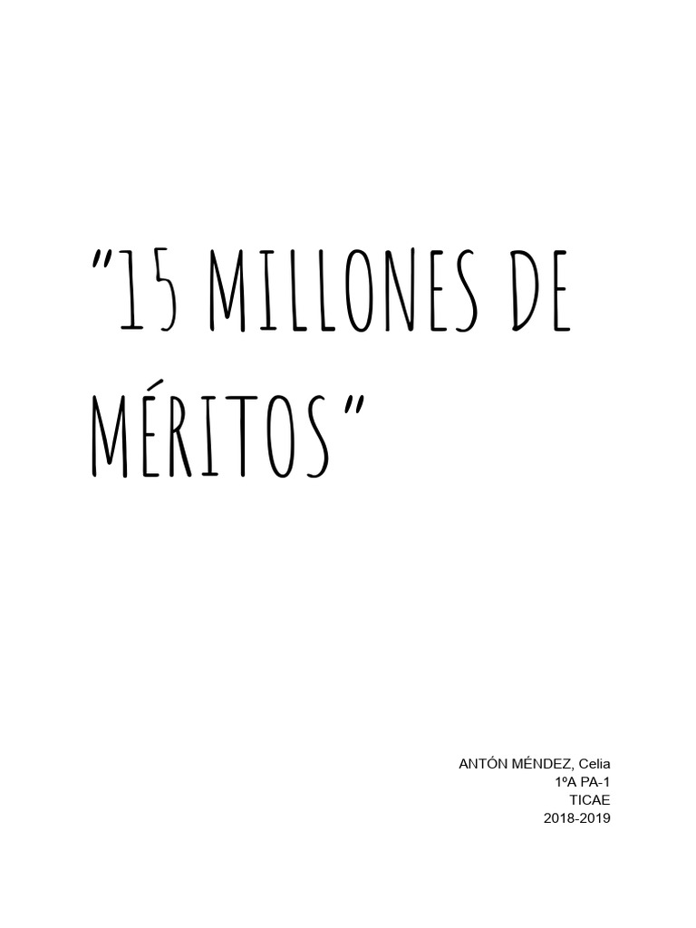 Análisis de "15 millones de méritos" | PDF