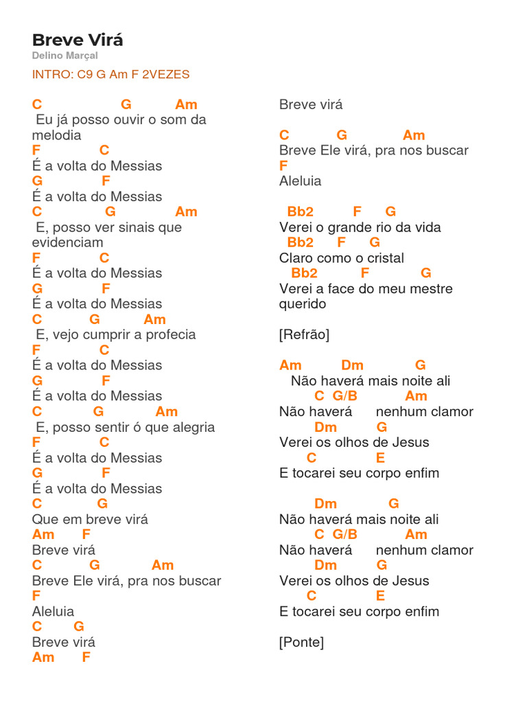 Breve Vira e Aleme Do Rio Azul Cifra | PDF