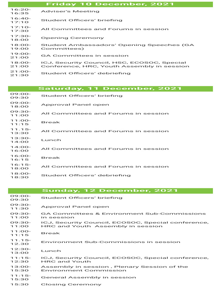 Student Conference Agenda December 2021 | PDF | Science & Mathematics