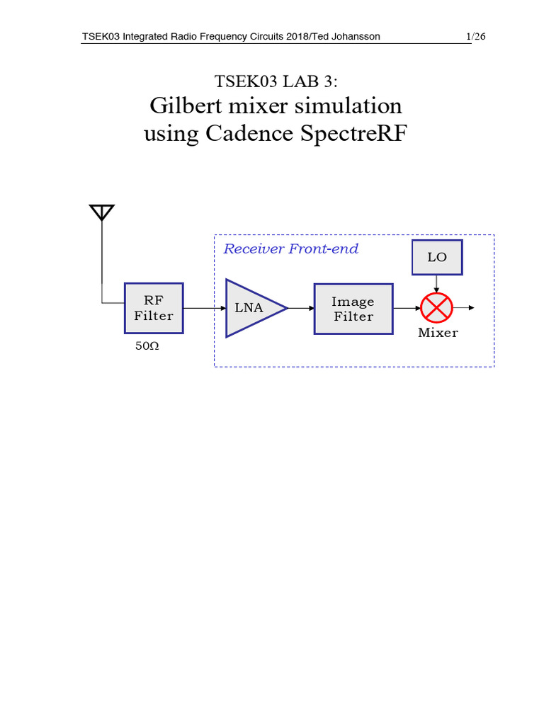 Tsek03 Lab 3 Gilbert Mixer Simulation Using Cadence Tsek03 Integrated ...