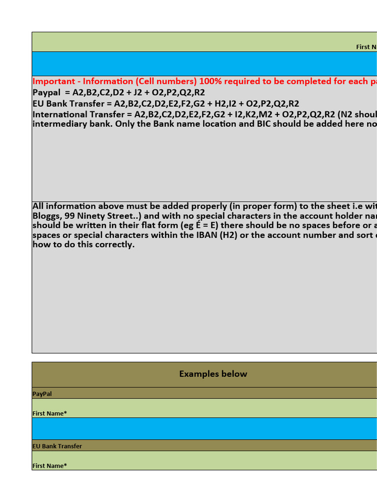 CWAG - Payment Information Form | Download Free PDF | Wire Transfer | Payments