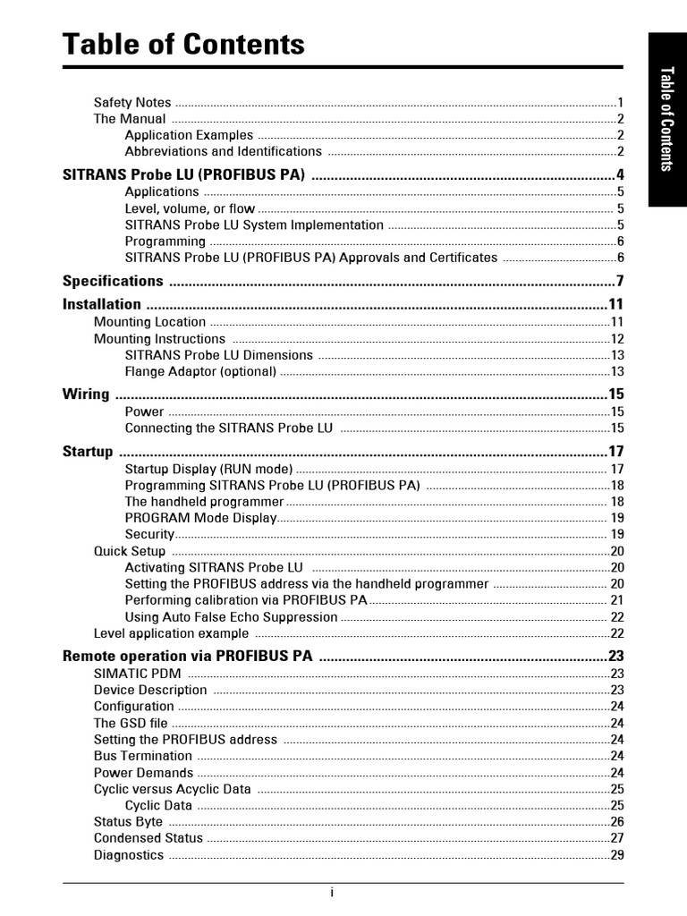 SITRANS Probe LU (PROFIBUS PA) | PDF | Electrical Wiring | Electrical ...