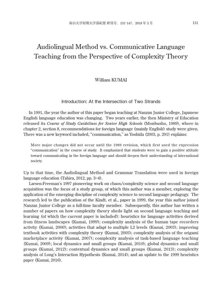 Complexity Theory in Language Teaching | PDF | Second Language | Learning