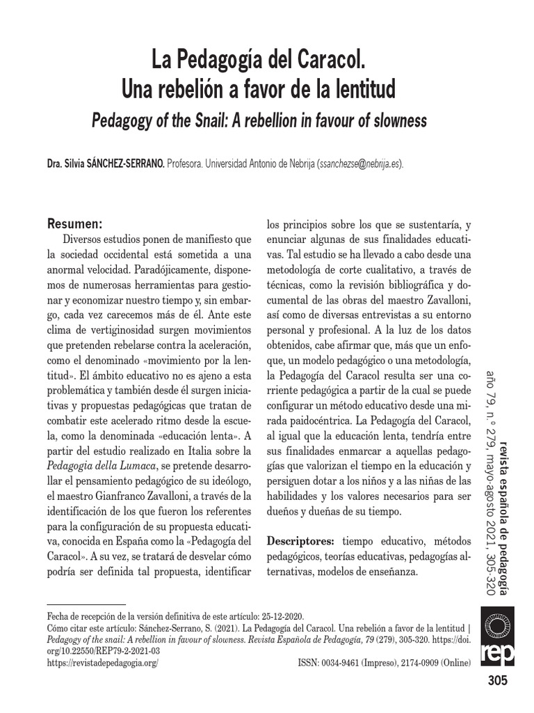 Pedagogia Del Caracol | PDF | Aprendizaje | Pedagogía
