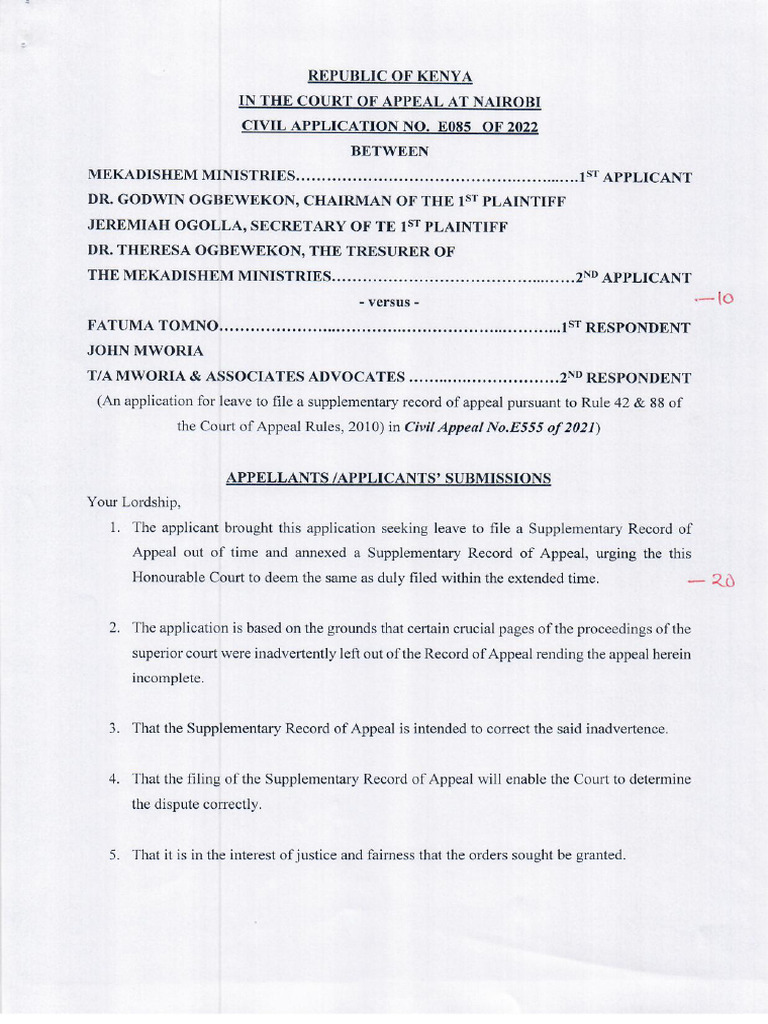 Applicant's Written Submissions | PDF