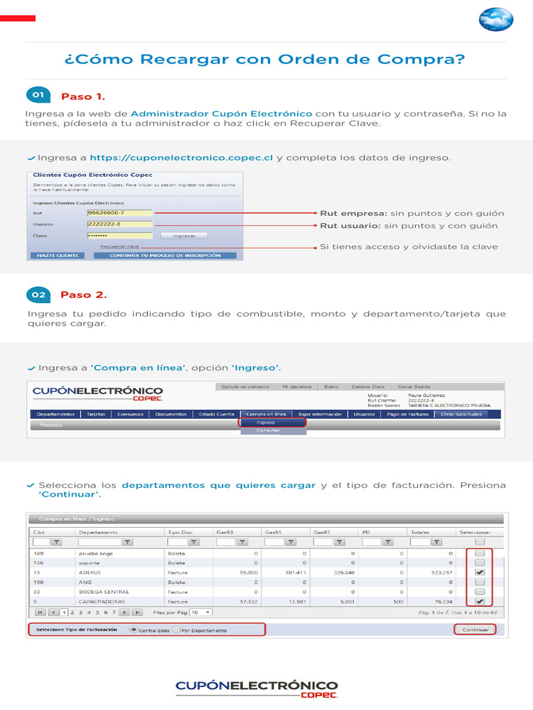 TUTORIAL Cómo Recargar Con Orden de Compra | PDF | Bancos