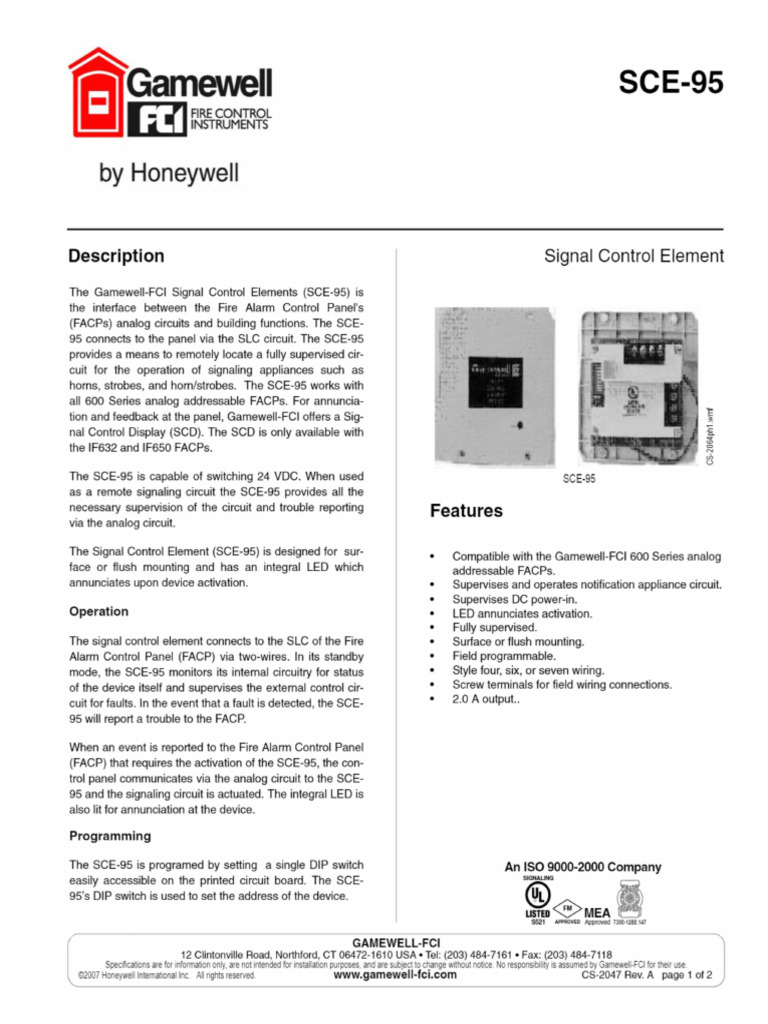 Modulo Control Gamewell SCE-95 | PDF