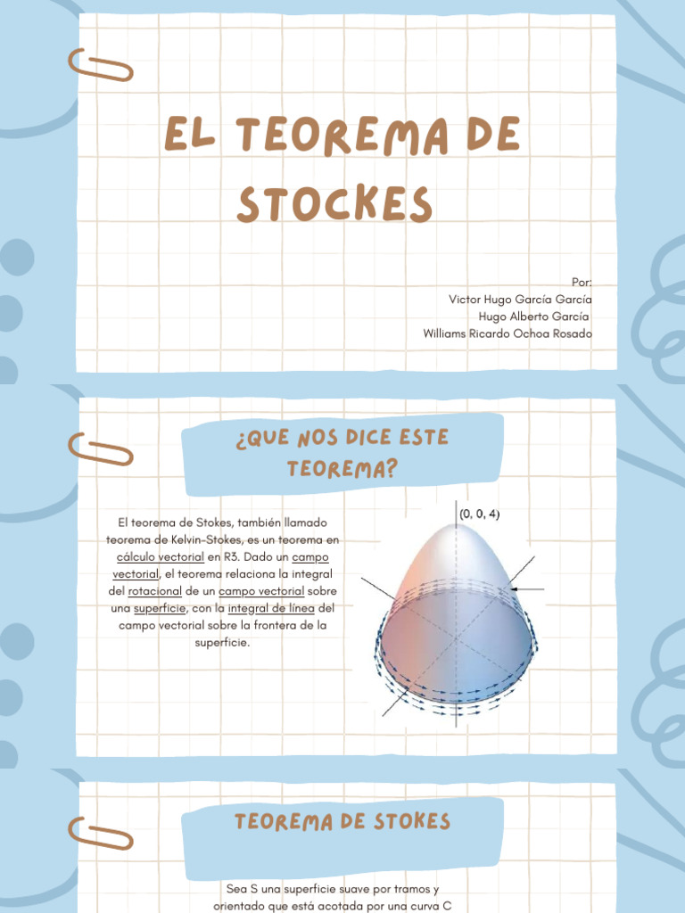 Teorema de Stokes en Cálculo Vectorial | PDF