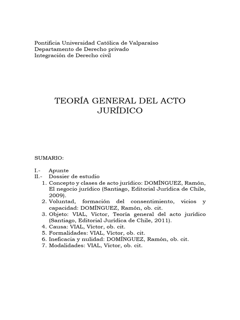 Teoria Del Acto Juridico Parte 1 | Descargar gratis PDF | Justicia | Crimen y violencia