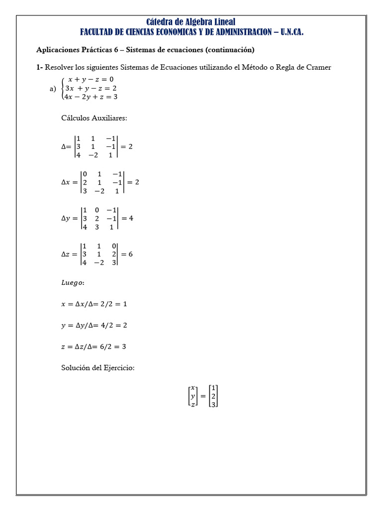 Sist Ec Lin - Ejerc Resueltos 2 | PDF | Ecuaciones | Álgebra lineal