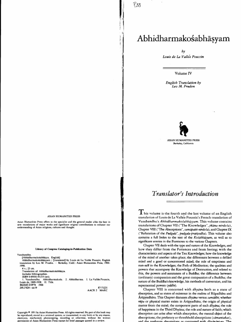 Abhi Dharma Kosa 4 | PDF