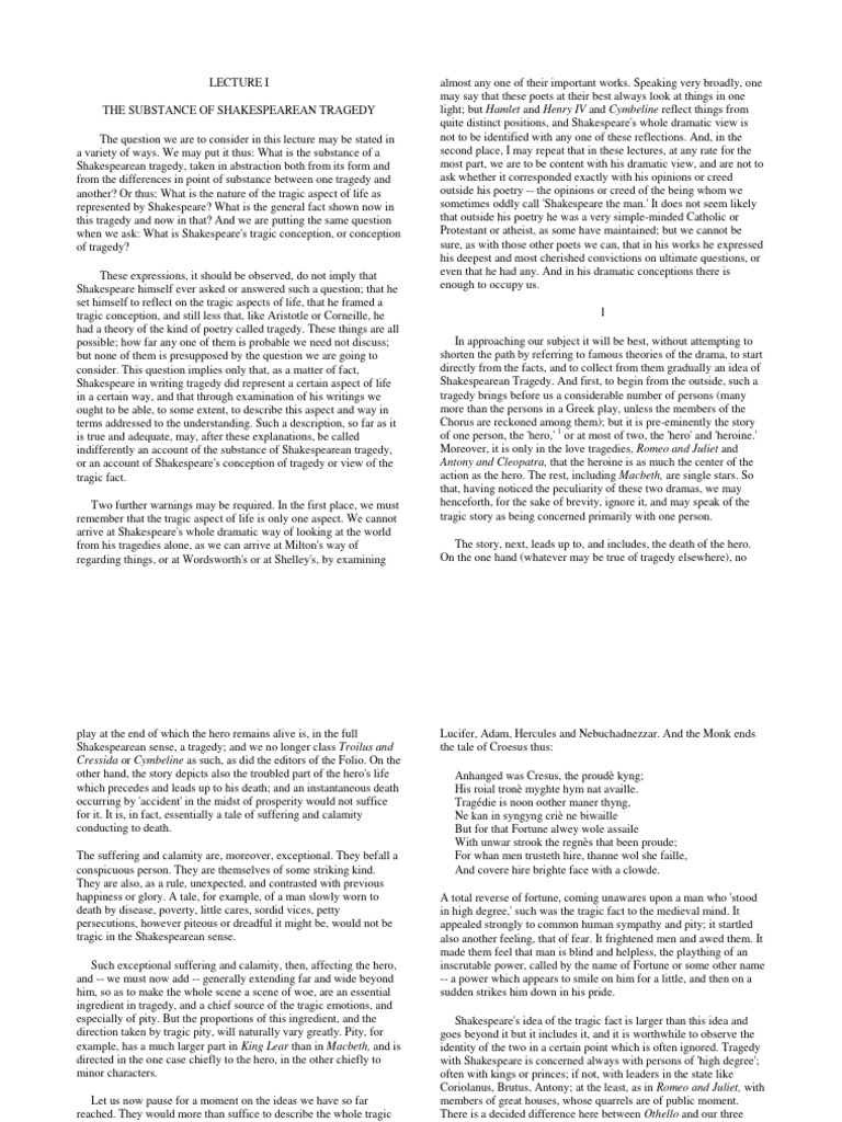 A.C. Bradley ShakspereanTragedy - PDF 1 Sürümü | PDF | Tragedy ...