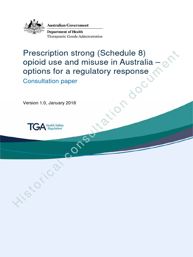Consultation Prescription Strong Schedule 8 Opiod Use Misuse in ...