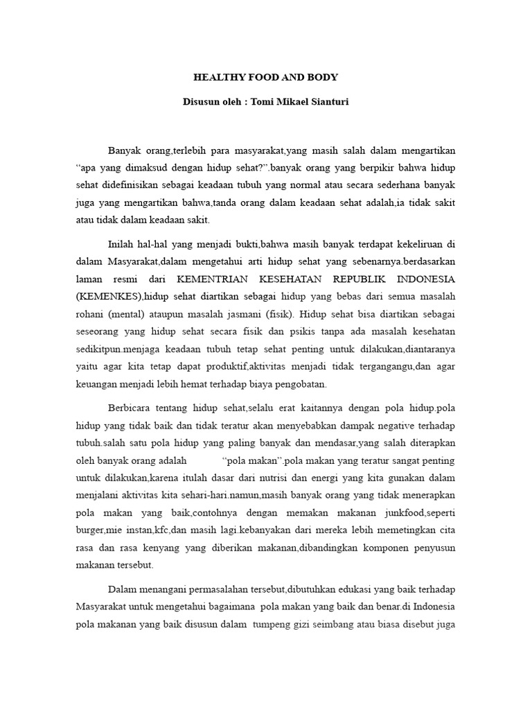 Healthy Food and Body Tomi | PDF