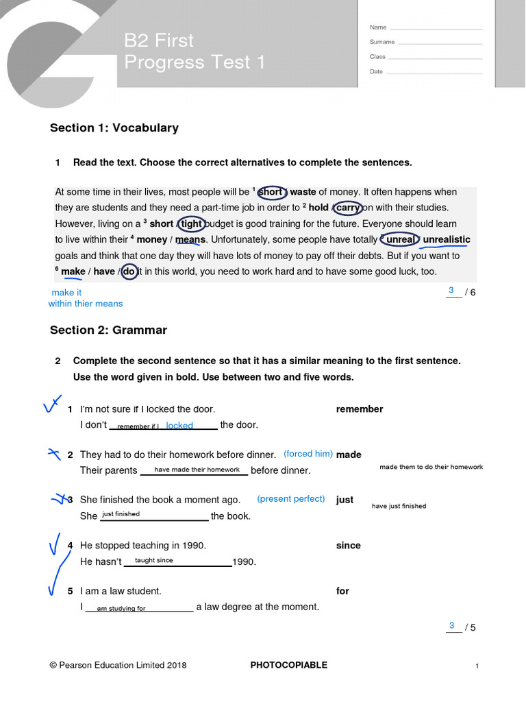Progress Test 1 Corrected | PDF | Linguistics | Human Communication