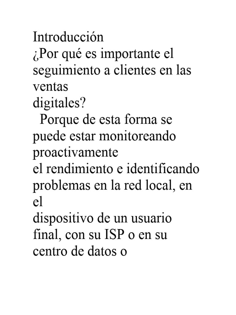 Informe de Seguimiento al Cliente Digital | PDF | Microsoft | Software ...