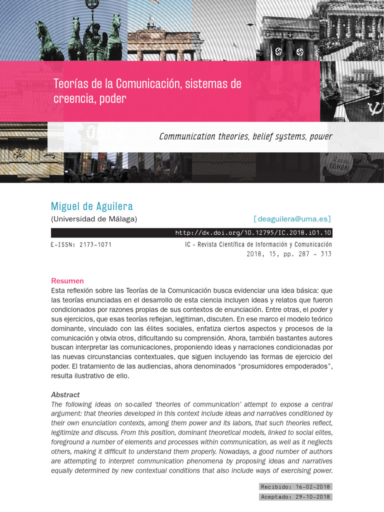Teorías de La Comunicación y Poder | PDF | Comunicación | Realidad