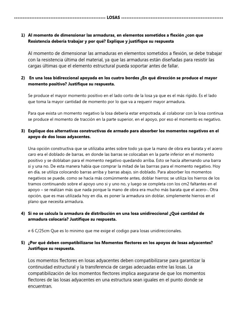 Preguntas Final E2 Viernes | PDF | Hormigón | Pandeo