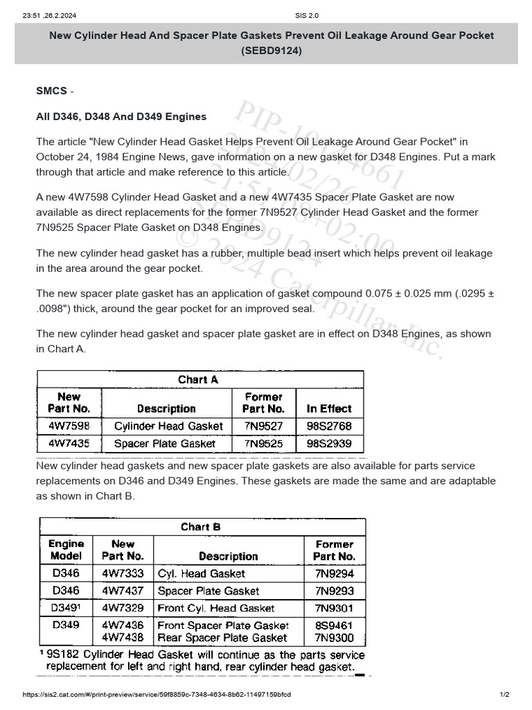 New Gaskets for D348 Engines | PDF | Mechanical Engineering | Vehicle Parts