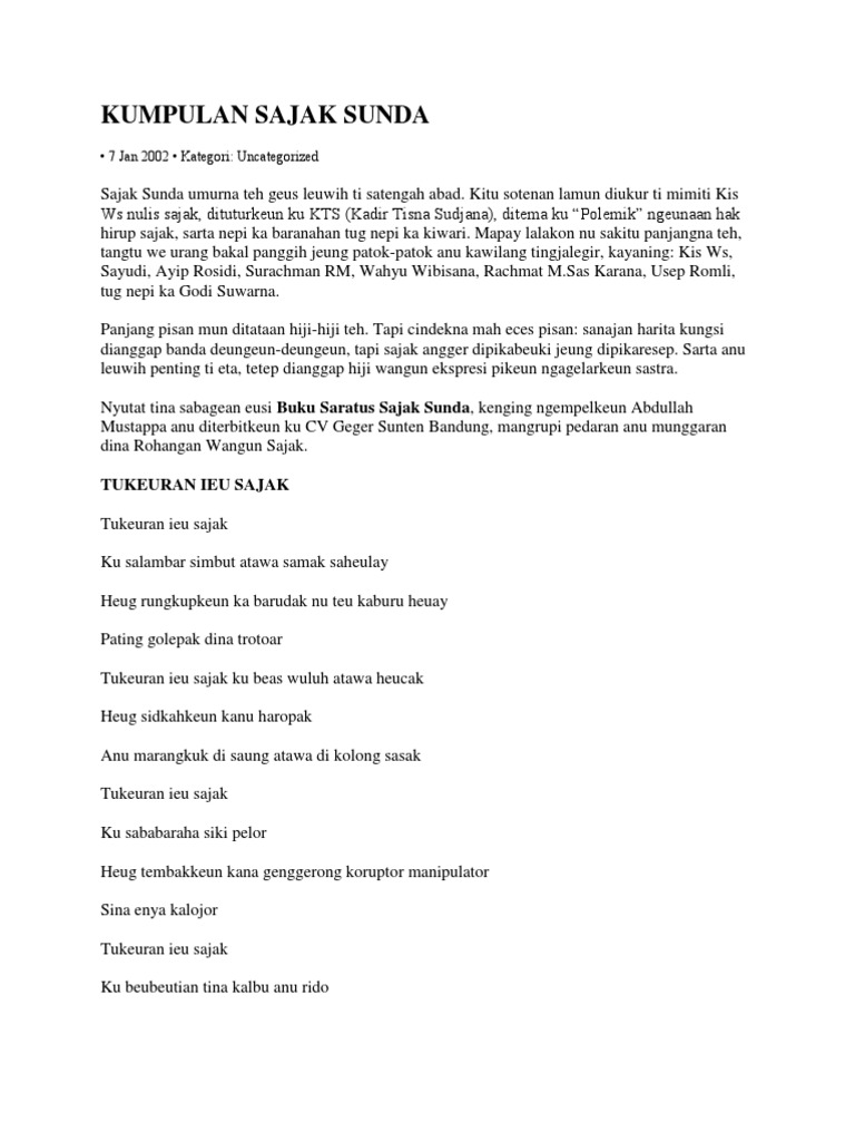 Kumpulan Sajak Sunda | PDF
