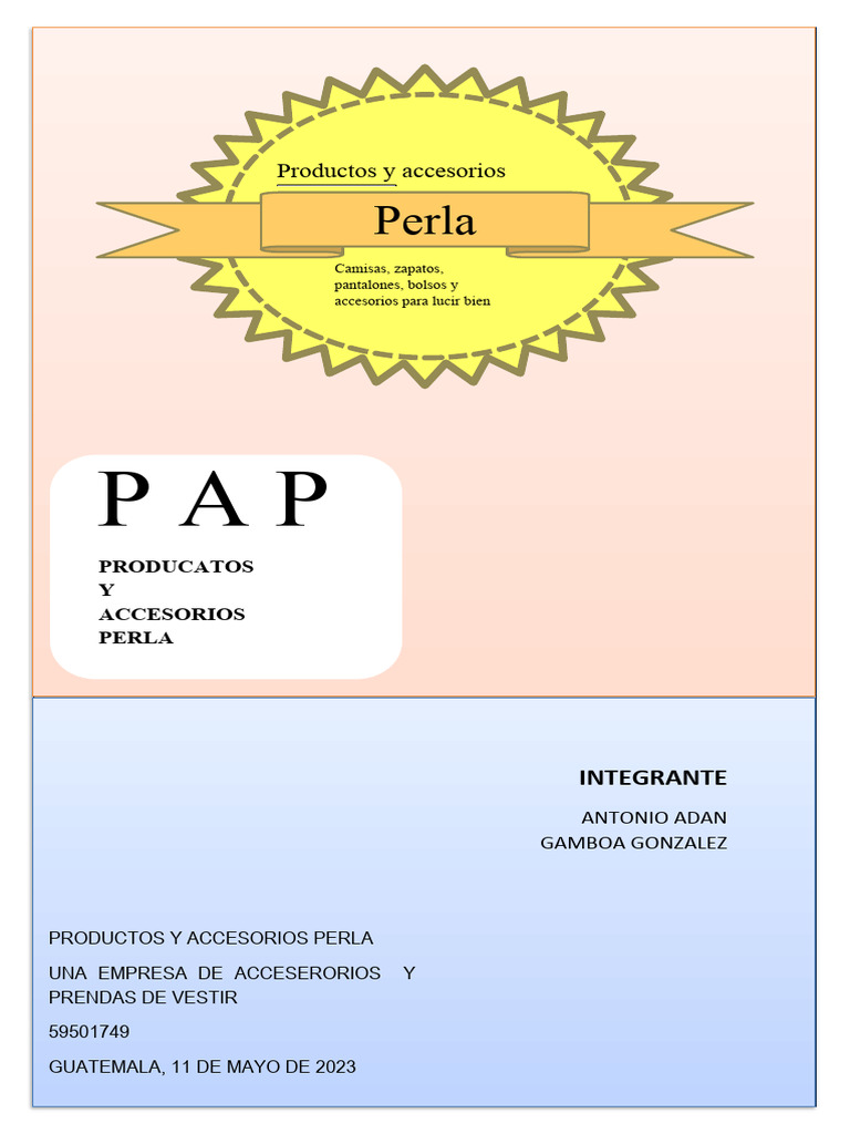Productos y Accesorios Perla | PDF | Moda | Bienes de consumo