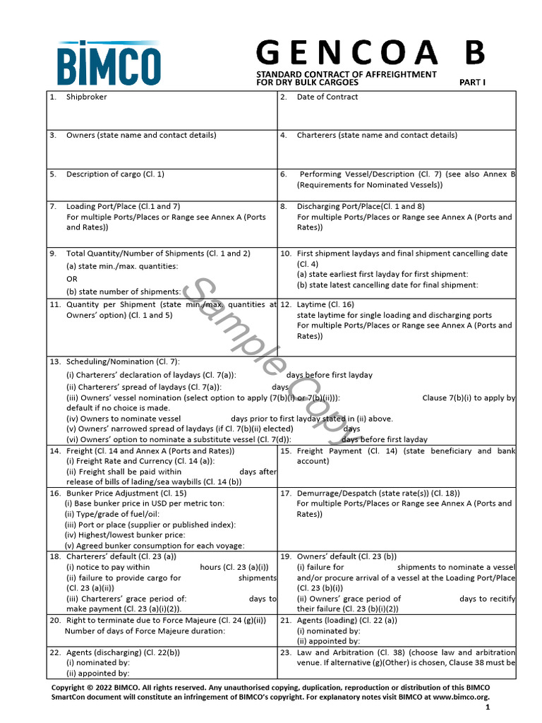 Sample Copy GENCOA B | PDF | Common Law | Business Law