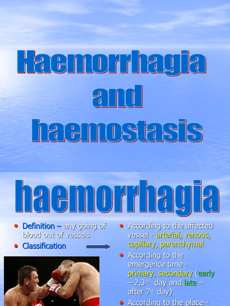 04 Haemorrhagia. Haemostasis | PDF | Hemostasis | Blood Vessel