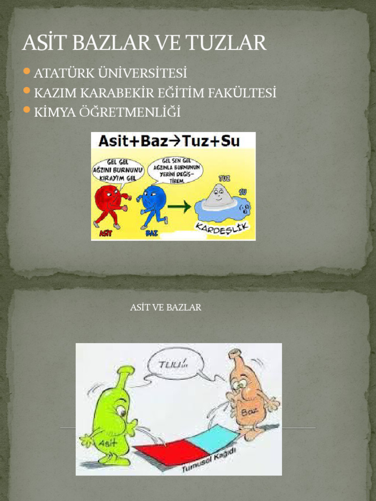 Asit Bazlar Ve Tuzlar Slayt Power Point | PDF