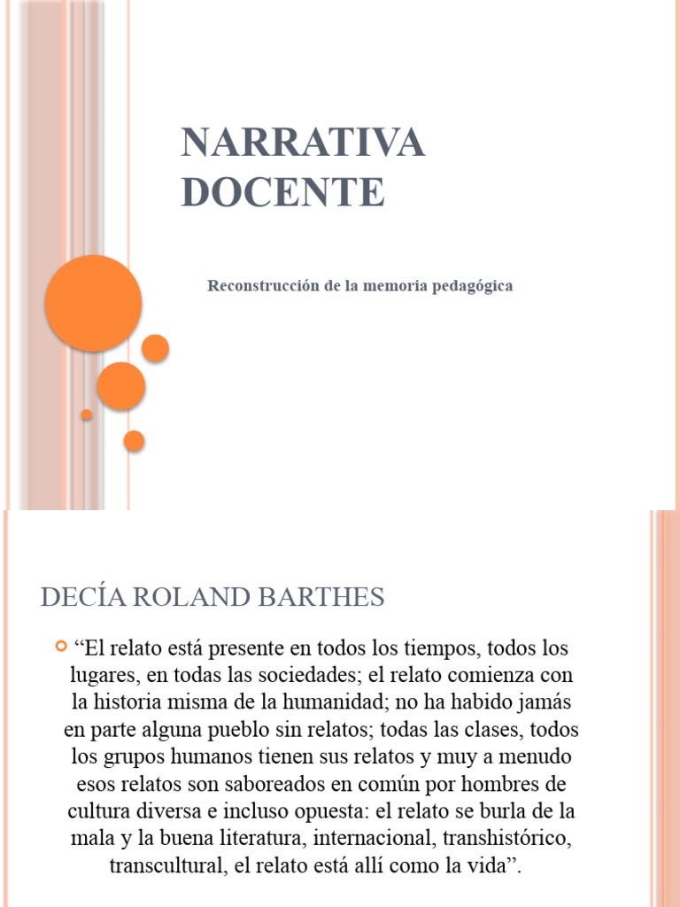 Narrativa Docente | PDF | Experiencia | Pensamiento