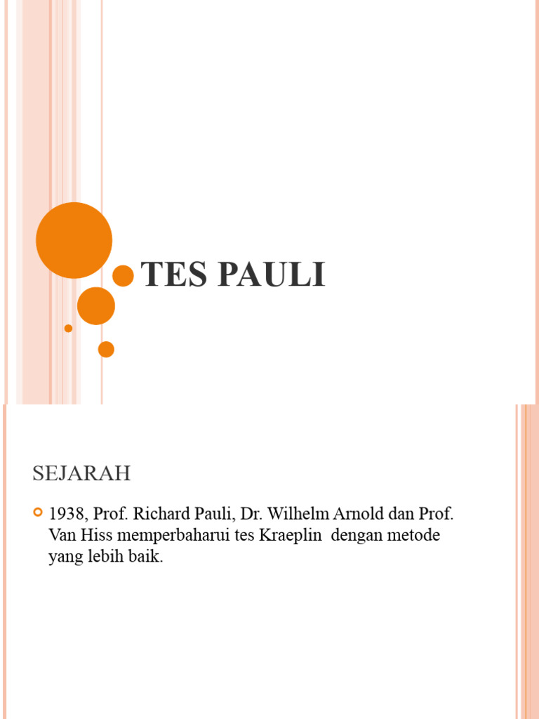 Sejarah dan Prosedur Tes Pauli | PDF